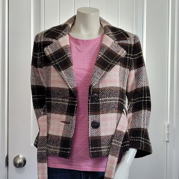 CAbi | Jackets & Coats | Cabi Pink Chocolate Wool Blend Jacket Coat ...